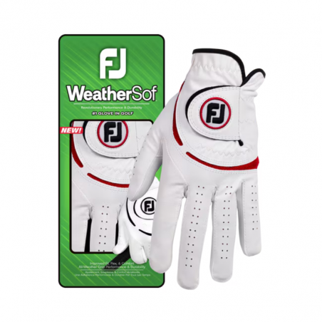 Gant Footjoy WeatherSof Blanc/Rouge : Achat Footjoy WeatherSof au meilleur prix